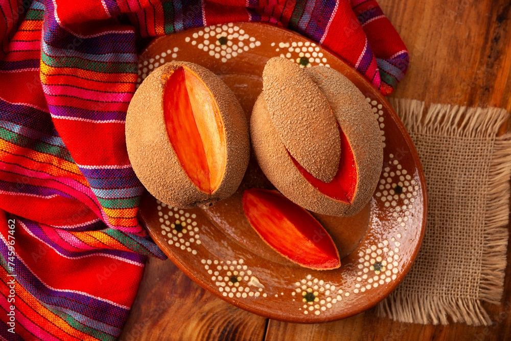 Mamey, (Pouteria sapota) fruit native to Mexico and other American ...