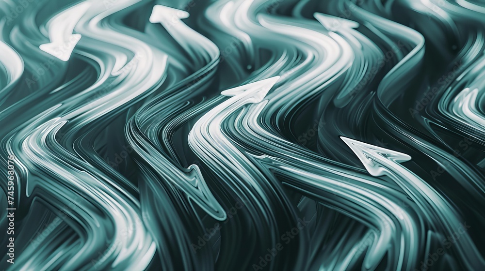 Ilustracja Stock: Smooth, flowing, and graceful Hand-drawn arrows in ...