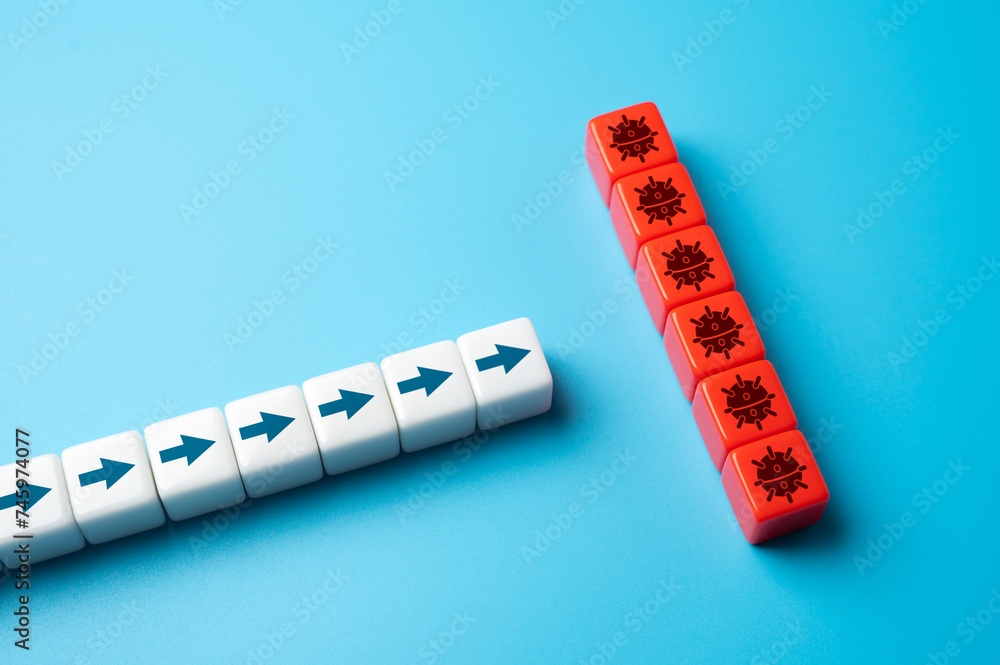 The obstacle is ahead. Remove block or ban. Overcoming obstacles ...