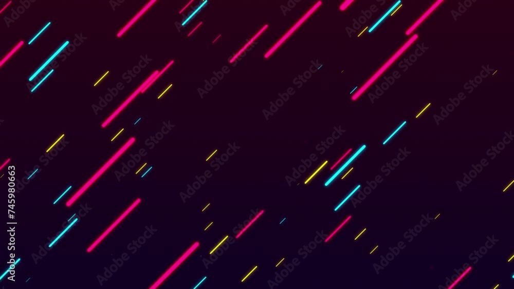 Abstract animation of rain on a black background. Simple shapes. Looped ...