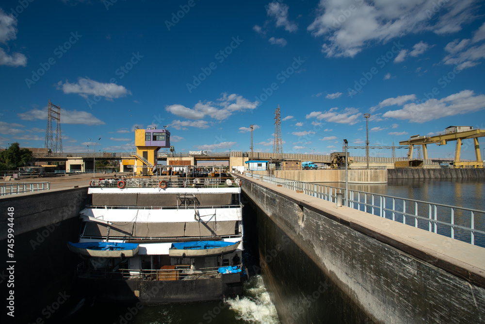 Esna Lock, a structure of water gateway on the river Nile that links ...