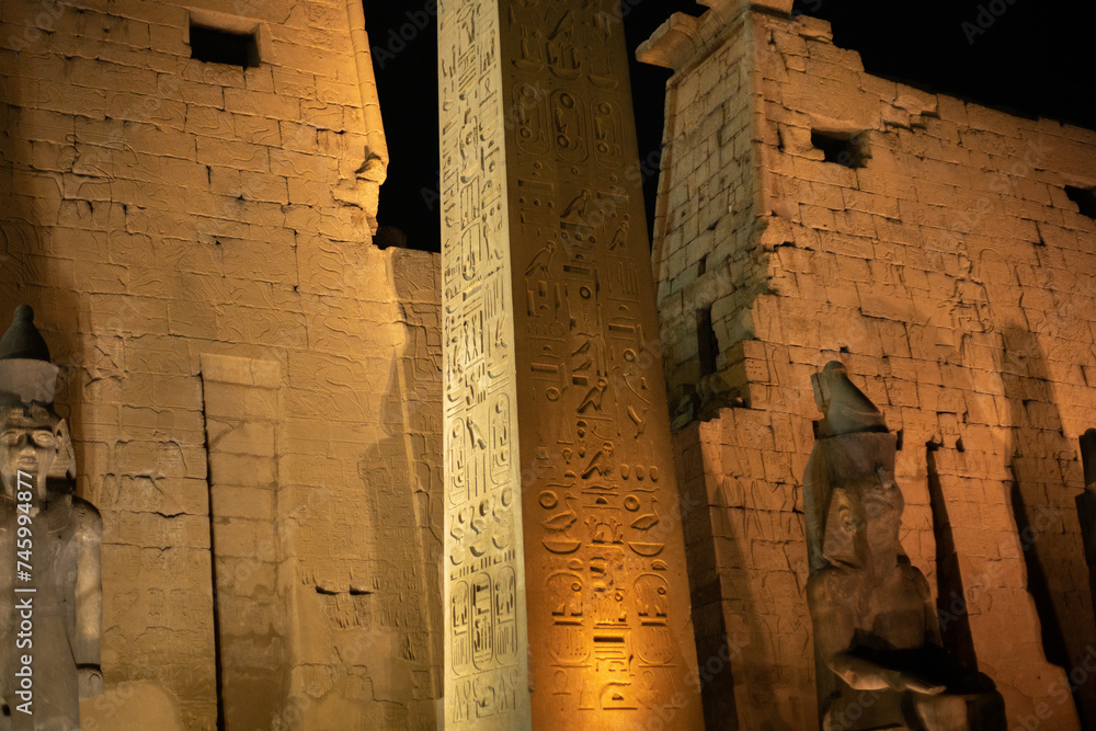 Luxor Temple, a large ancient Egyptian temple complex located on the ...
