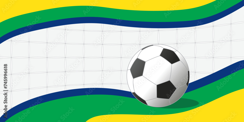 Brazil national football team аlat vector banner. Brazilian flag colors ...