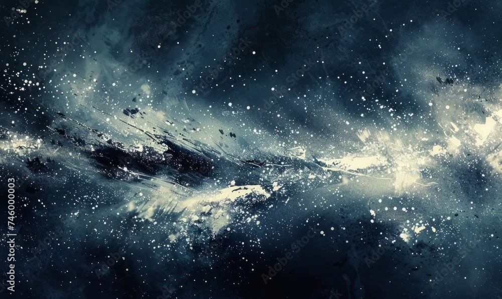 Abstract Cosmic Art with Starry Texture This abstract painting evokes ...