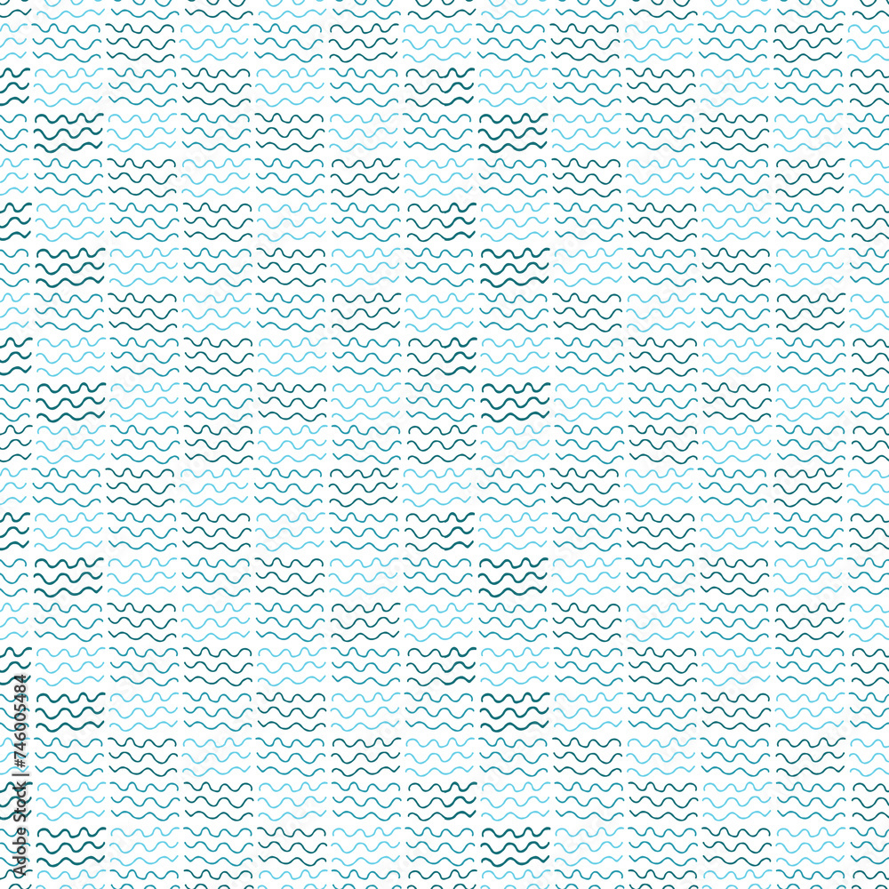 Blue shaded water pictograms arranged in elegant seamless pattern. Sea ...