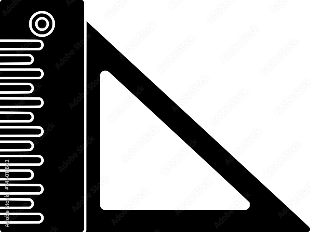 pencil illustration ruler silhouette engineering logo tool icon drawing ...