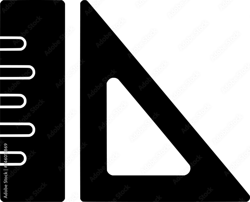 pencil illustration ruler silhouette engineering logo tool icon drawing ...