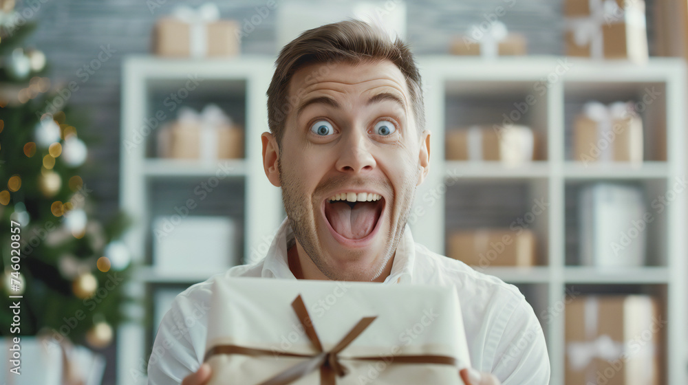 Surprised and Delighted New Customer Receiving Welcome Gift from ...