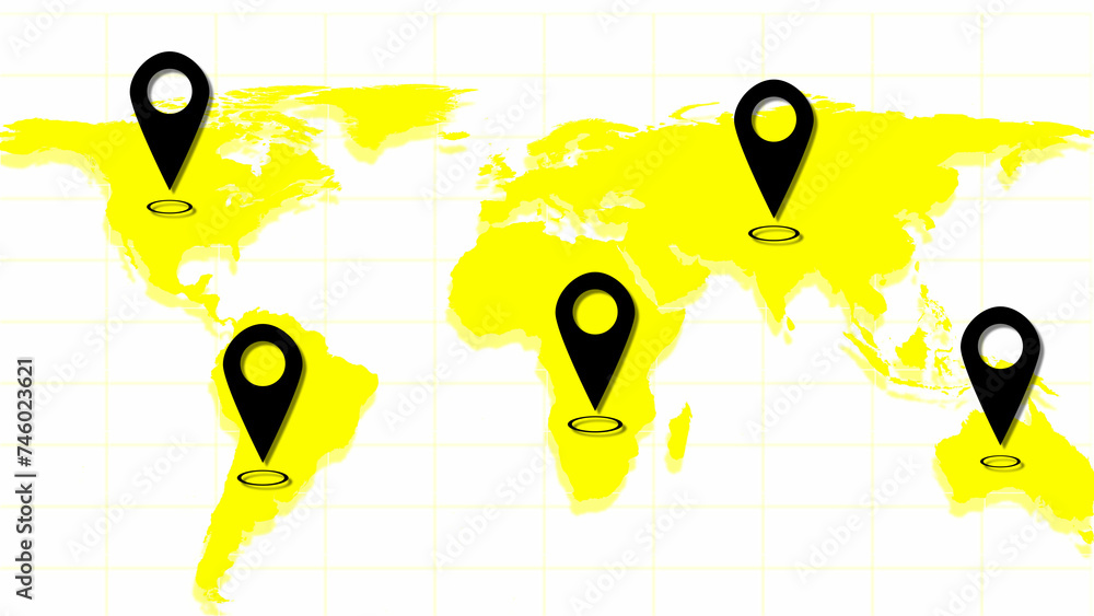 World Map icon animation for video motion graphics. World map with ...