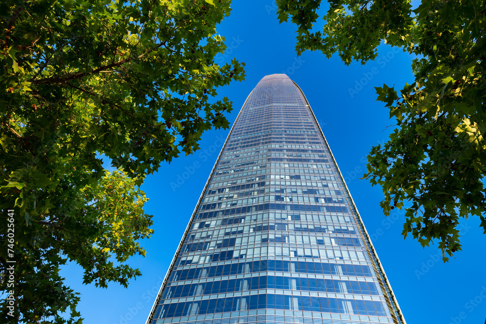 View of Gran Torre Santiago, the tallest building in Latin America, a ...