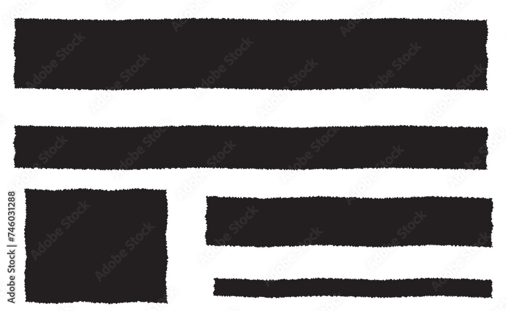 Jagged shapes, ripped paper set. Torn rectangle frames with jagged ...