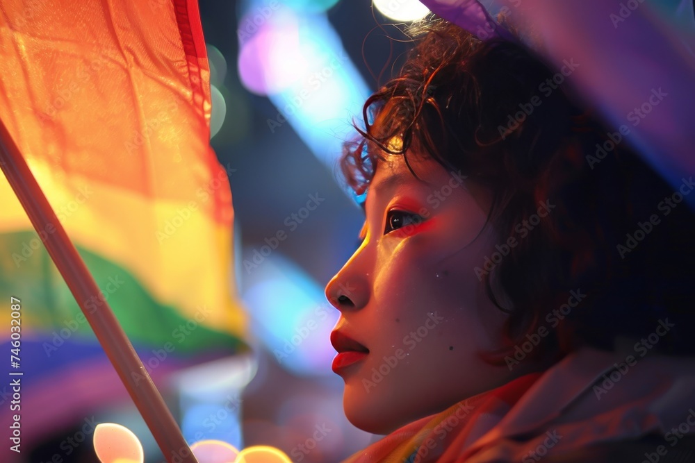 LGBTQ Pride self esteem improvement. Rainbow harmony colorful tenné diversity Flag. Gradient ...