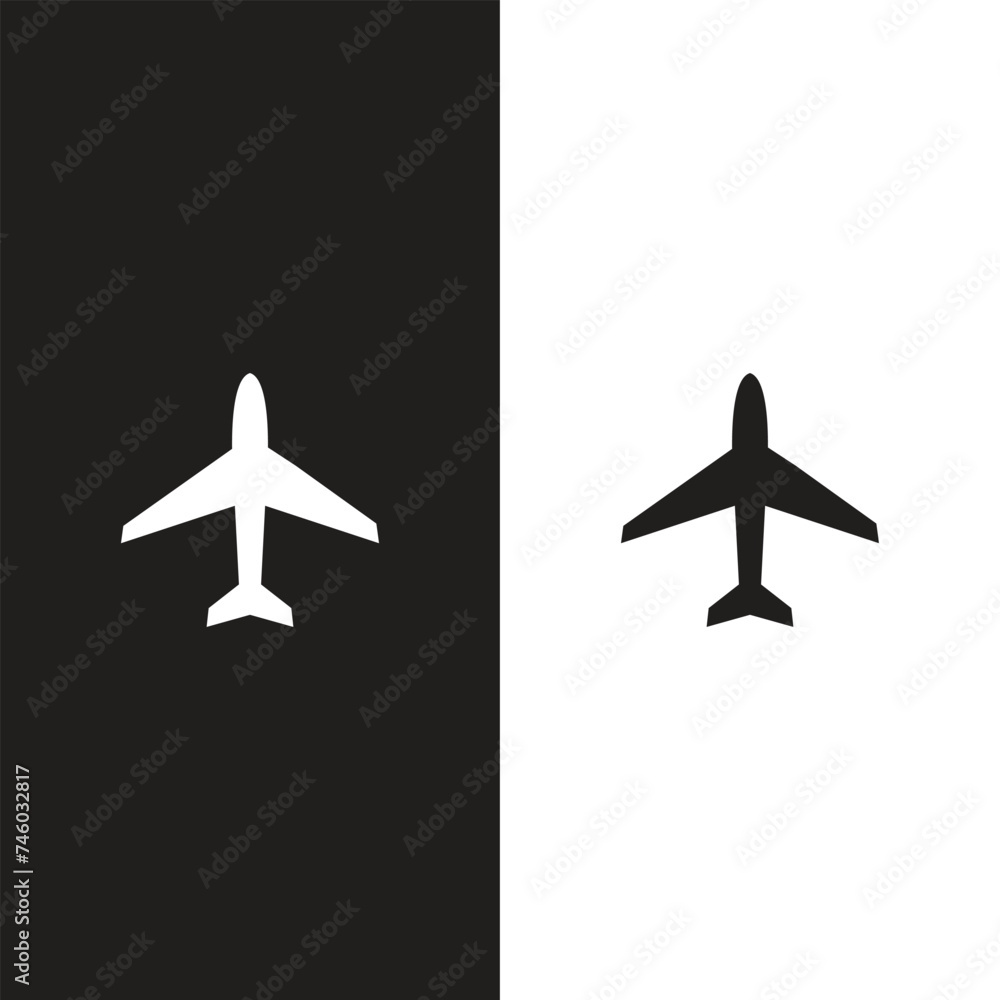 Airplane icon takeoff logo black pictogram set vector or plane take off ...