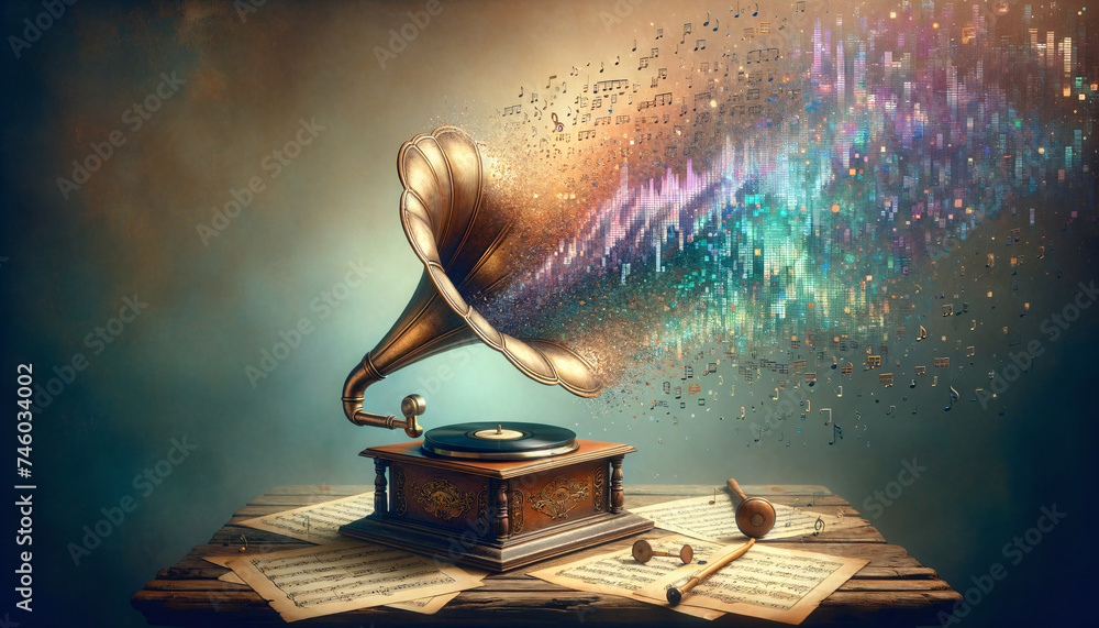 Gramophone Transcending Time: Nostalgic Melodies Meet Digital ...