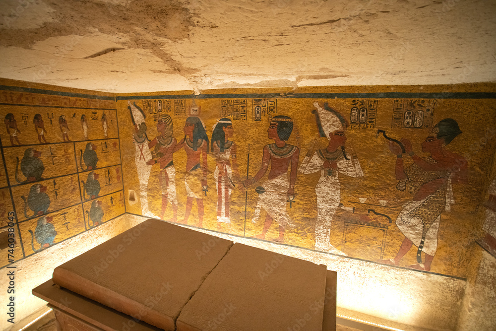 The tomb of Tutankhamun in the Valley of the Kings, the area where rock ...