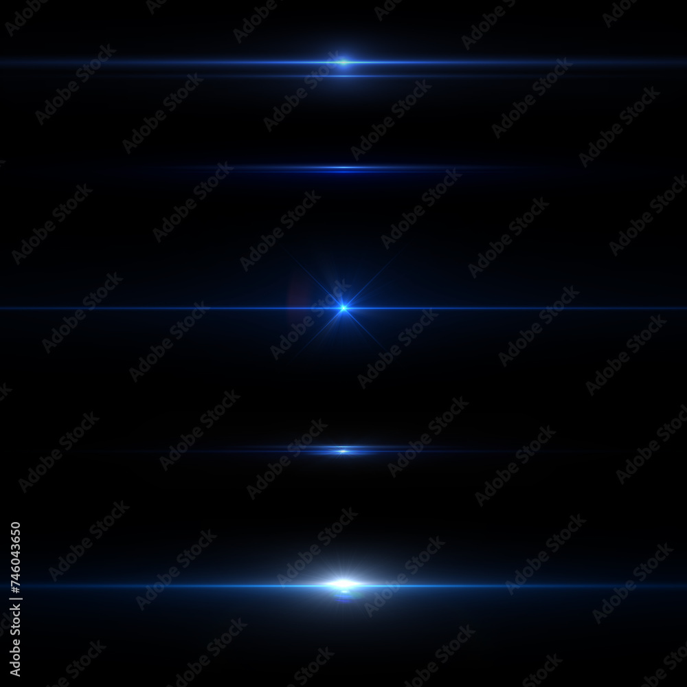 Lens flares and anamorphic lens flare. Blue streak filter effects on ...