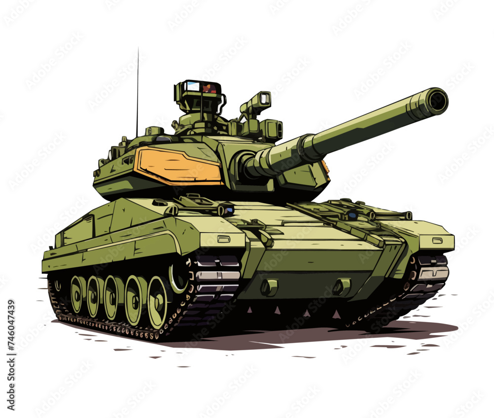 Vector illustration sketch of battle tank vehicle cartoon Stock Vector ...