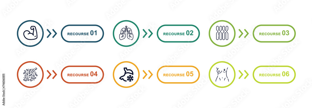 outline icons set from human body parts concept. editable vector ...