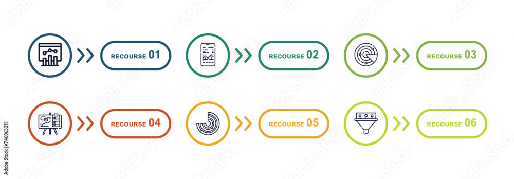 outline icons set from business and analytics concept. editable vector ...