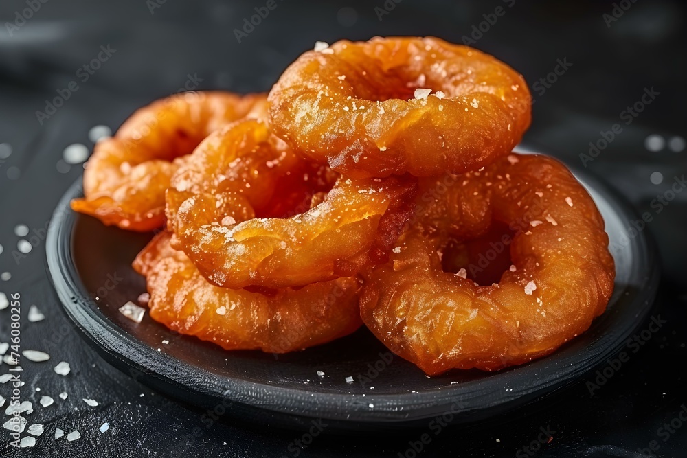 Top-View Presentation of Picarones on a Black Background: A Glimpse ...