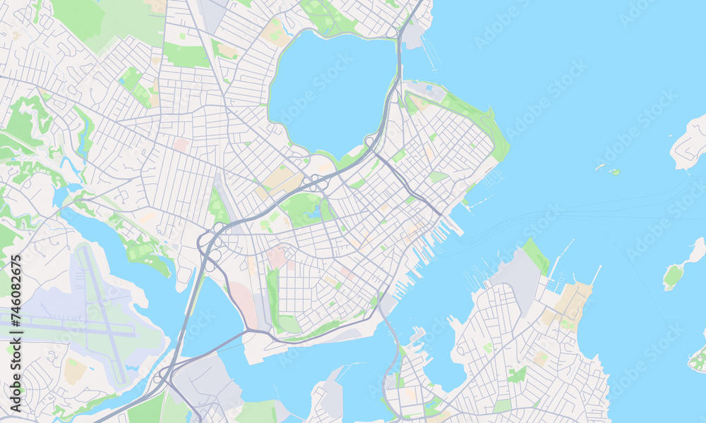 Portland Maine Map, Detailed Map of Portland Maine Stock Illustration ...