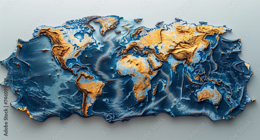 3D world map illustration Stock Illustration | Adobe Stock