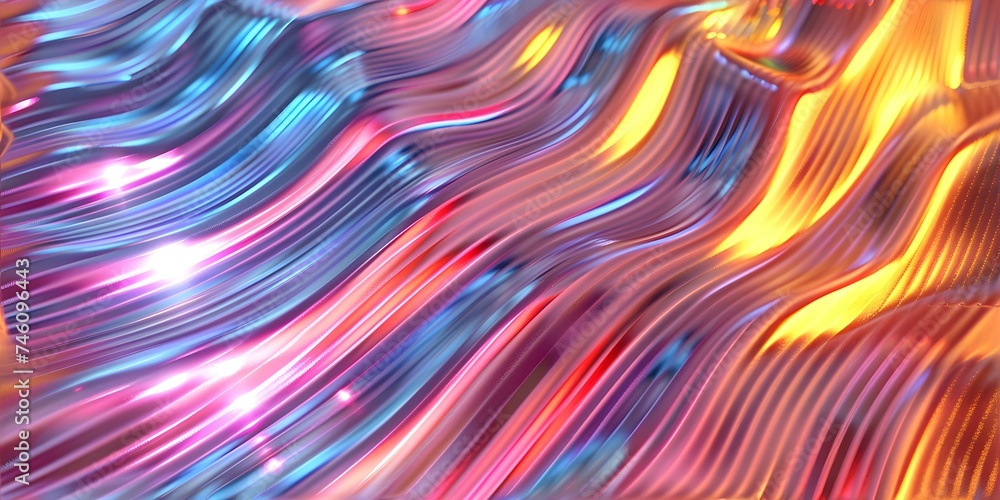 Holographic waves that change color when viewed from different angles ...