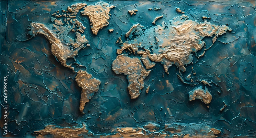 3D world map illustration Stock Photo | Adobe Stock