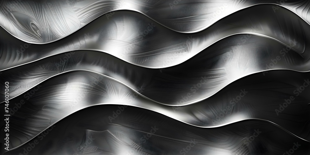 Sleek and Modern Seamless Background with Waves in Brushed Metal Finish ...