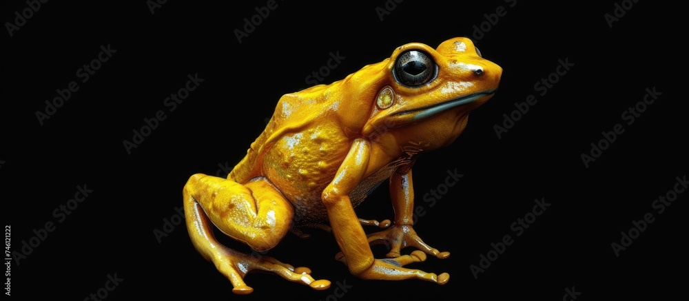 A vibrant yellow Poison Dart Frog, known as Phyllobates Terribilis ...