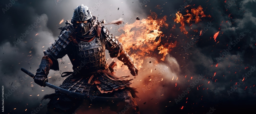 Samurai Fury: The midst of battle, a badass samurai dons full body ...