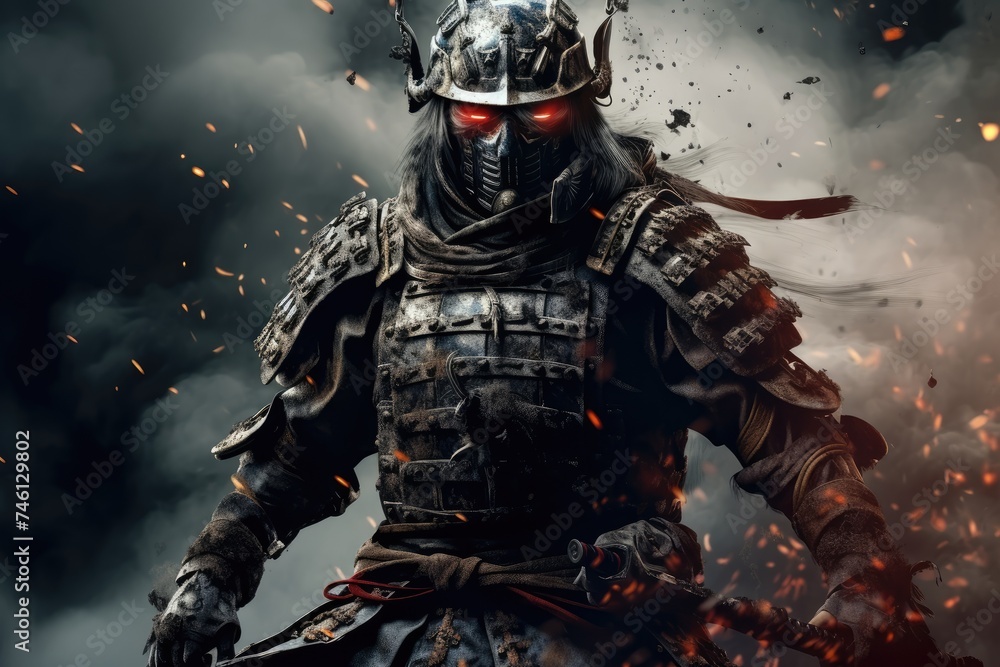 Samurai Fury: The midst of battle, a badass samurai dons full body ...