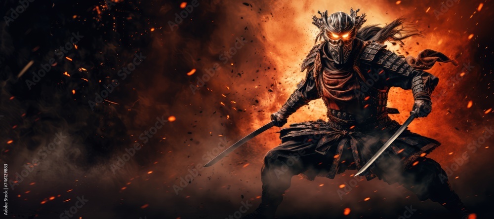Samurai Fury: The midst of battle, a badass samurai dons full body ...