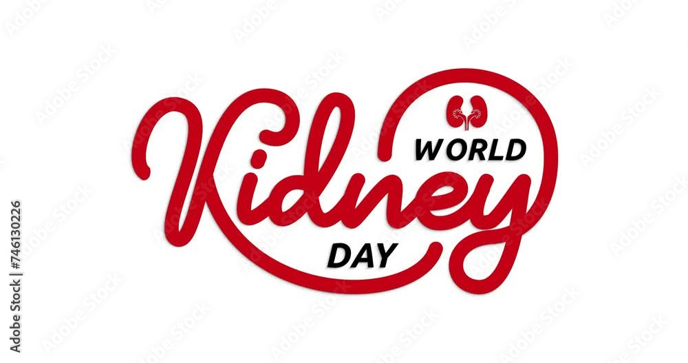 Vidéo Stock World Kidney Day text animation. Handwritten Calligraphy ...