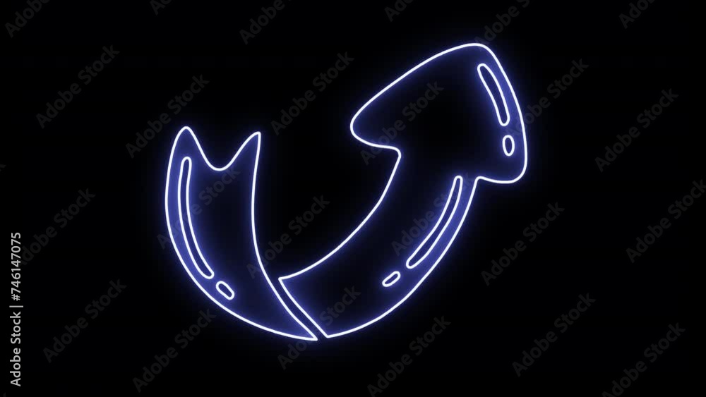 Doodle Style Neon Light Arrow. Neon sign Arrows Animation in pink and ...