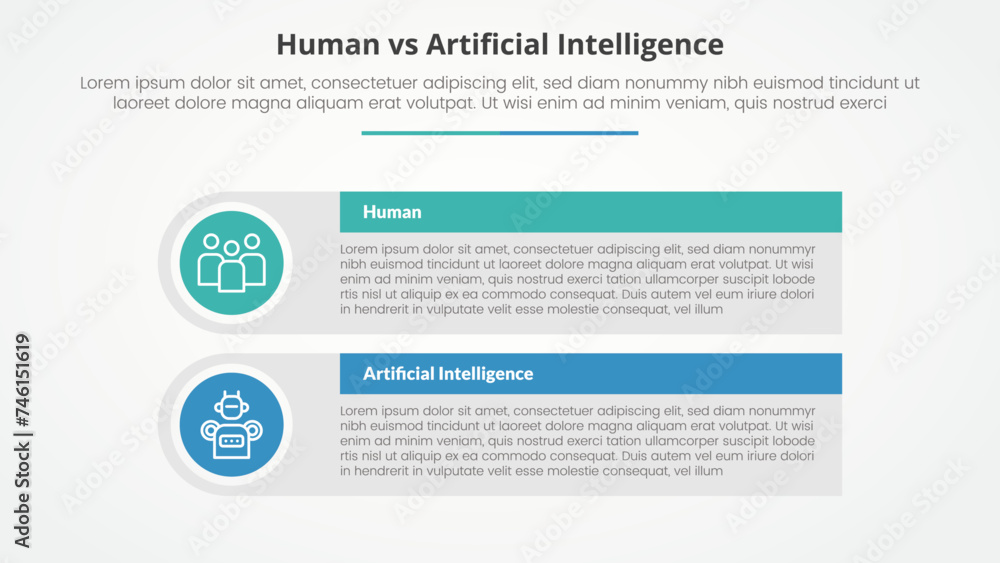 Vetor de human employee vs ai artificial intelligence versus comparison ...