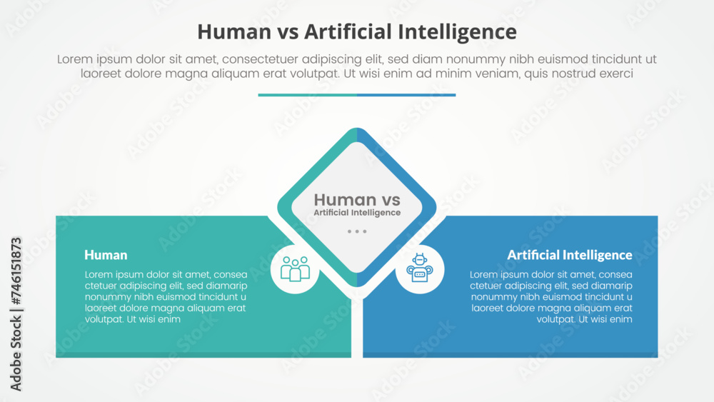 human employee vs ai artificial intelligence versus comparison opposite ...