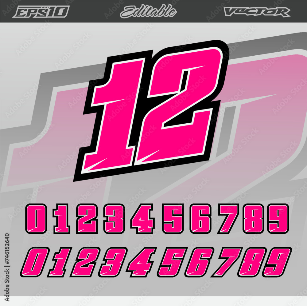 Vector editable racing graphic decals and label Stock Vector | Adobe Stock