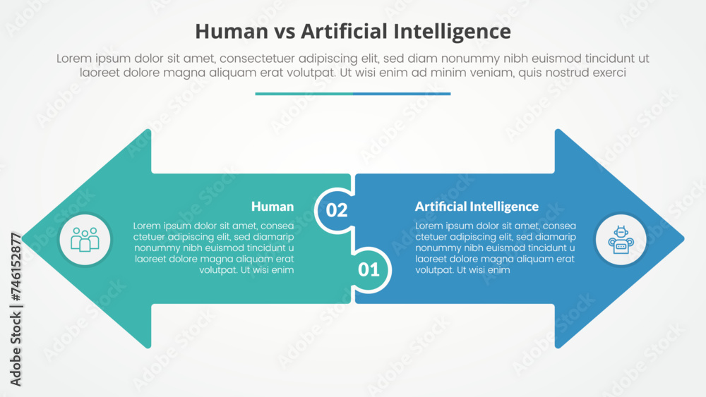 human employee vs ai artificial intelligence versus comparison opposite ...