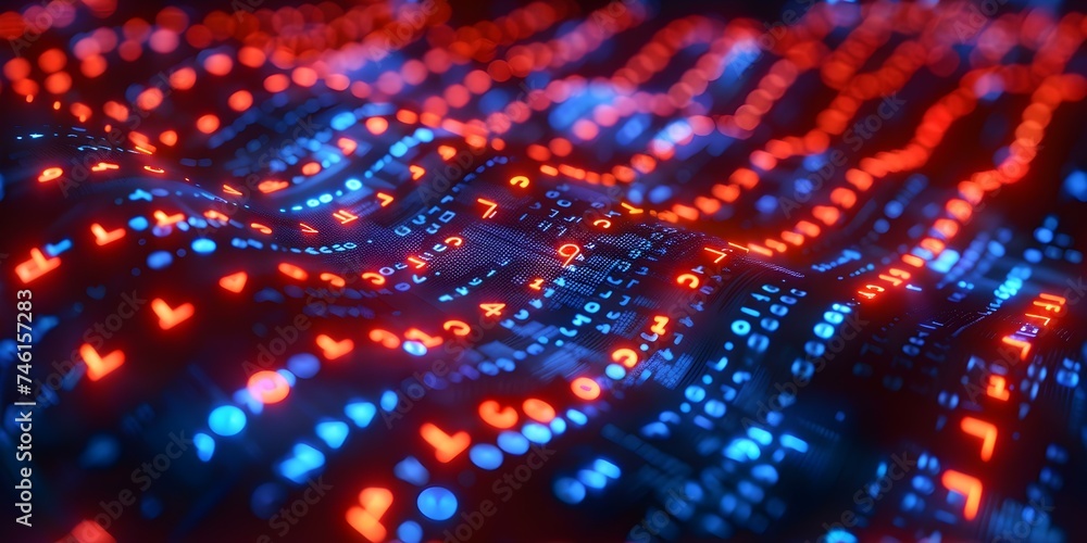 Binary code network nodes with abstract data flow futuristic technology ... Binary code network nodes with abstract data flow futuristic technology ...