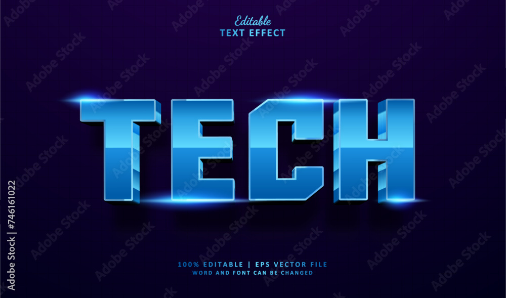 Tech Text Effect Style. Editable Text Effect Style 3d Future Neon Tech ...