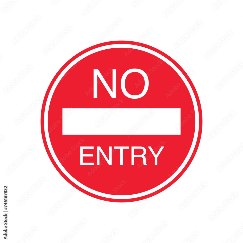 No Entry Prohibited Traffic Sign Stock Vector | Adobe Stock
