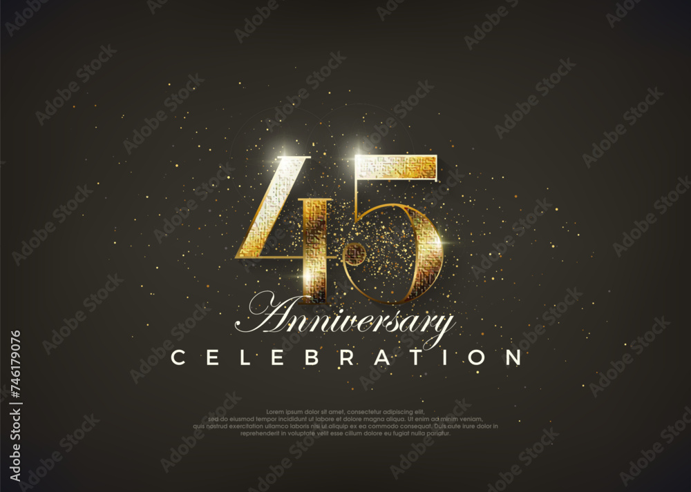 Fancy number 45th to celebrate 45th birthday. Premium vector for poster ...