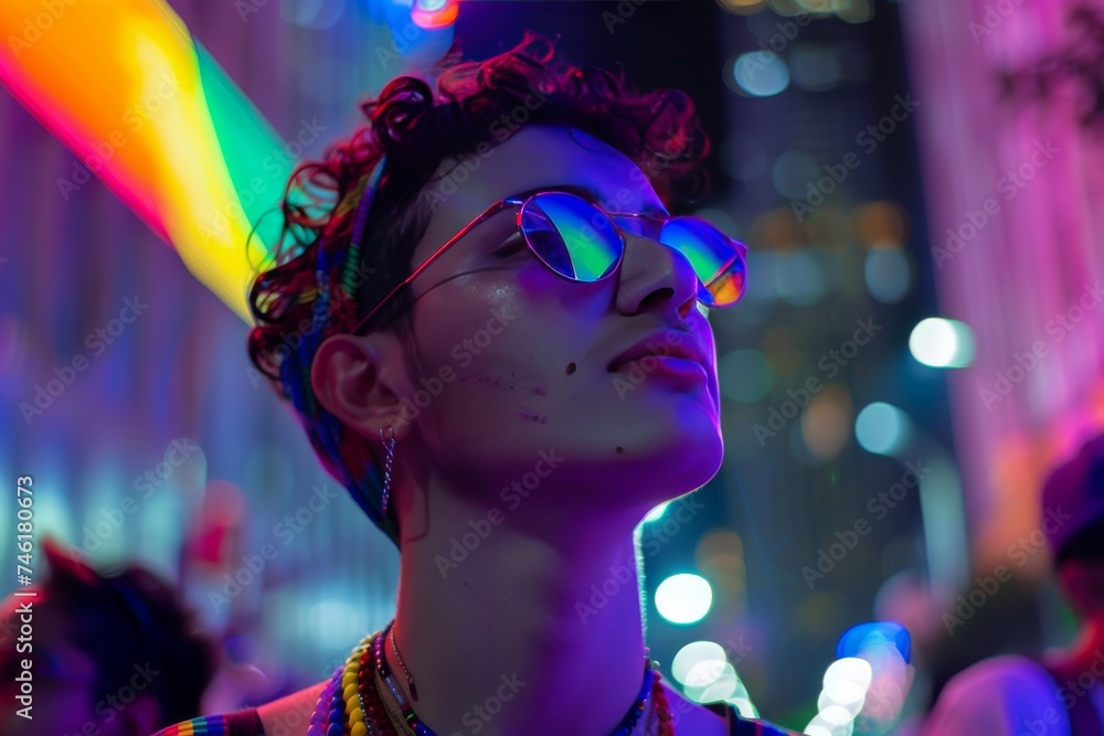 LGBTQ Pride gender questioning. Rainbow equal sharing colorful ...