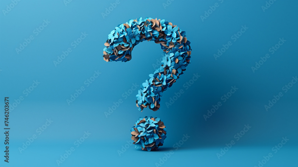 Question mark symbol icon cutout paper and blue background Stock Photo ...