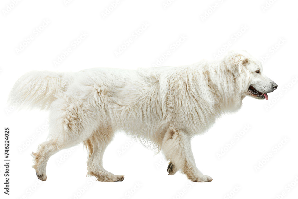Walking Great Pyrenees dog isolated on transparent background. Stock ...