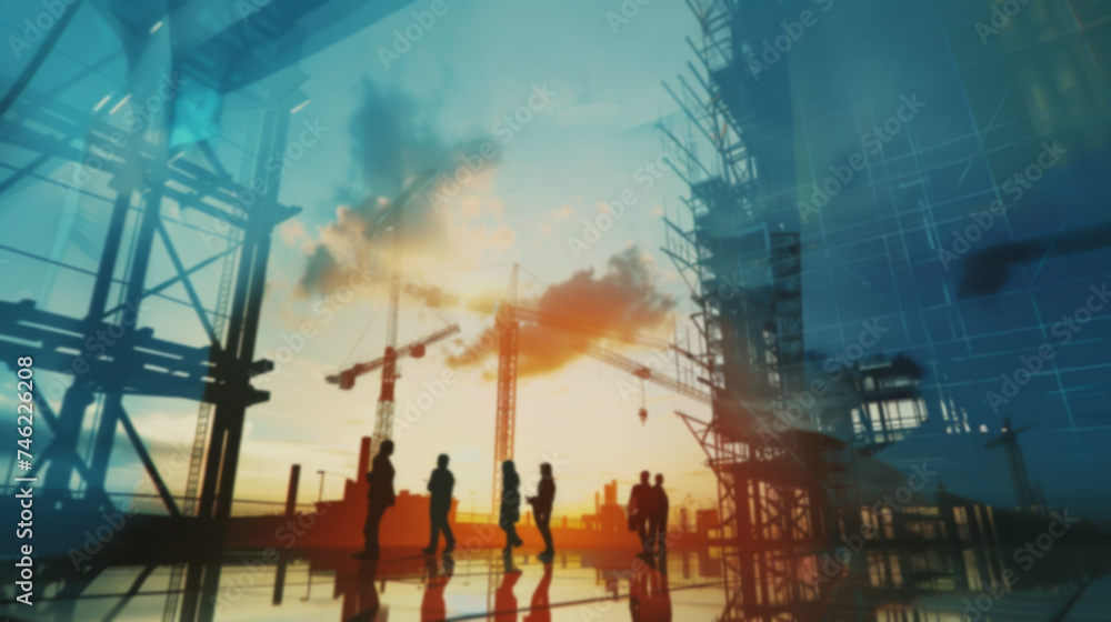 engineering construction infrastructure ideas concept silhouette of ...