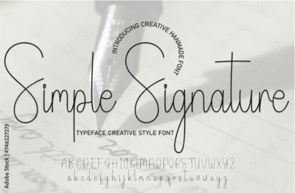 Hand drawn mono line font lowercase and uppercase. Calligraphy ...