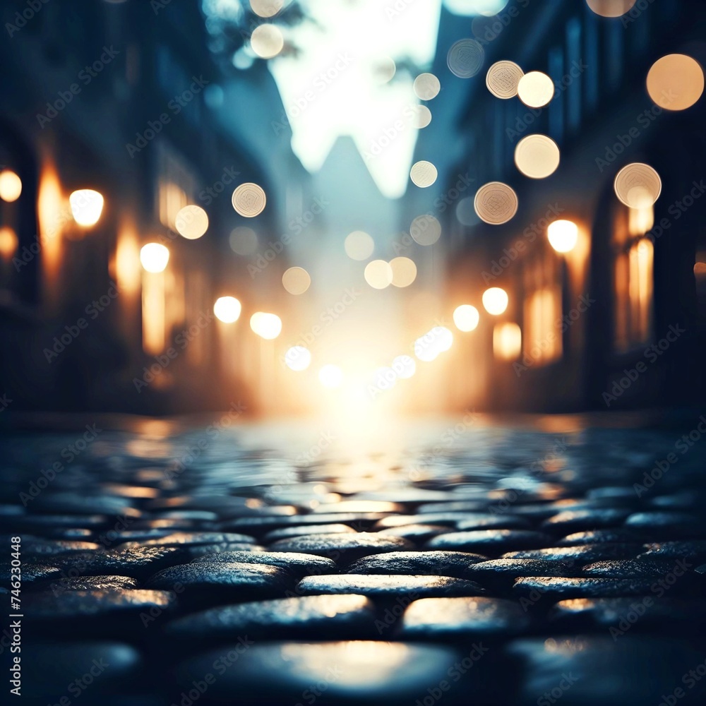 Enchanting Evening Walk: Magic of Cobblestone Streets Illuminated by ...