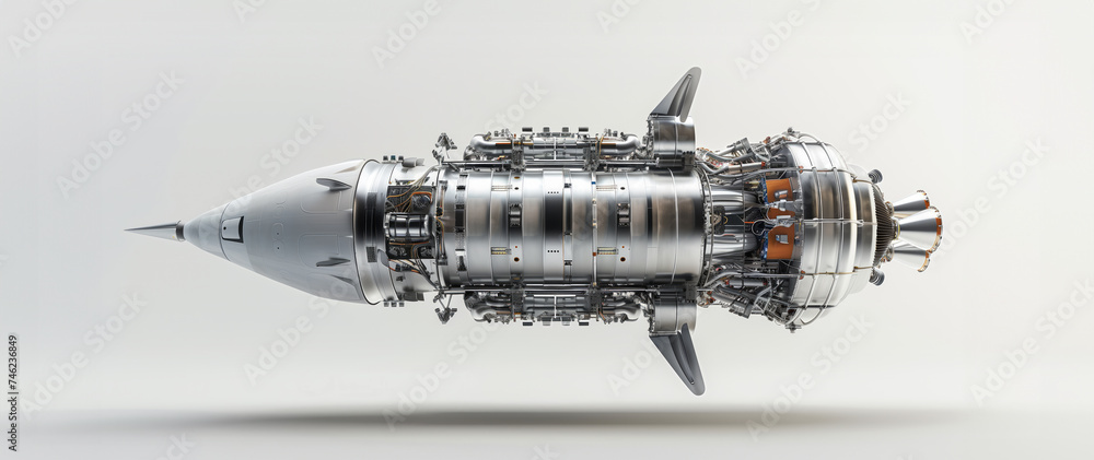 State of the art rocket or missile guiding propulsion system. Stock ...